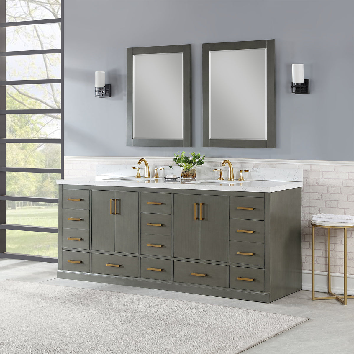 Monna 84" double vanity with top – Altair Design USA