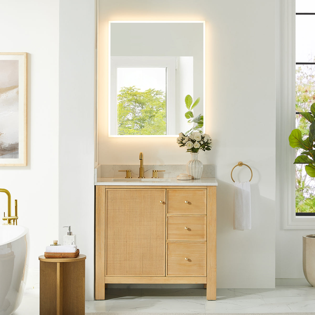 Cedar 36"/48"/60"/72" single/double vanity with top – Altair Design USA