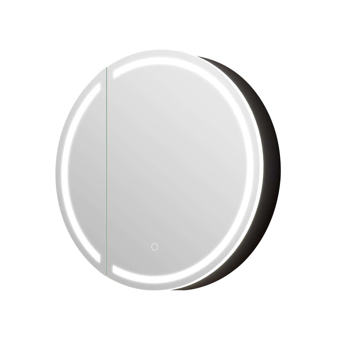 Radiant Round Frameless Surface-Mount LED Lighted Bathroom Mirror Medi ...